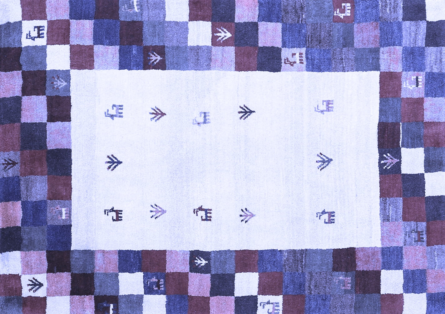 Ahgly Company Indoor Rectangle Abstract Blue Contemporary Area Rugs, 2 ...