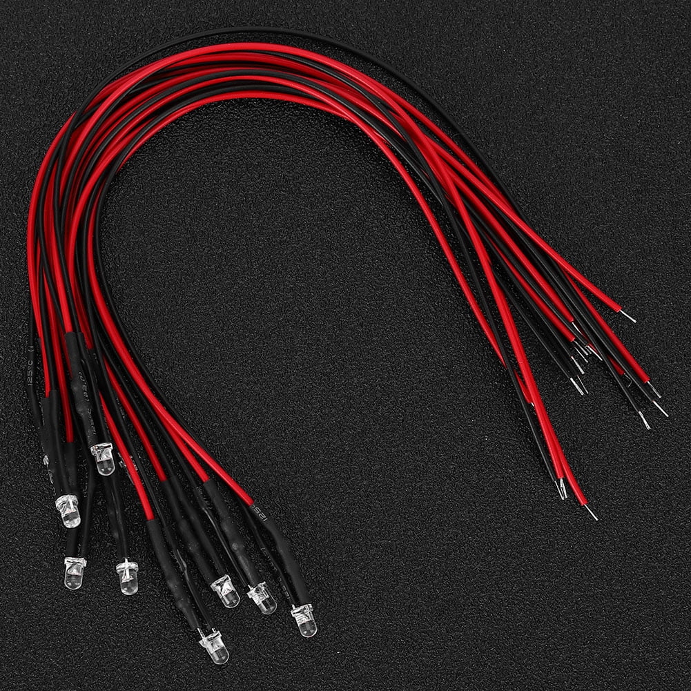 Diodo LED con cable, diodo con cable de 50 piezas Diodo emisor de luz ...