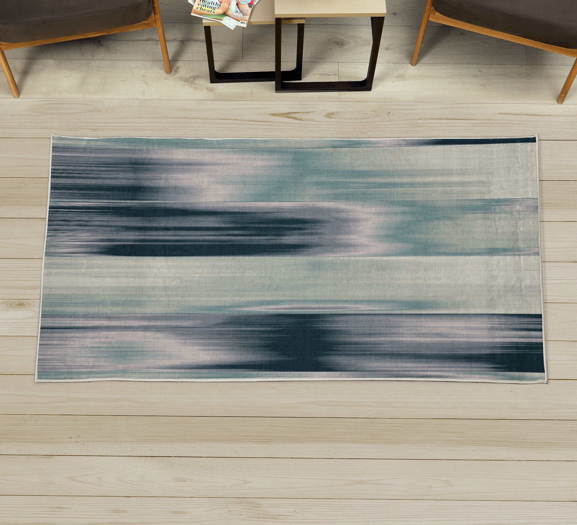 Earth Tones Decorative Rug, Abstract Modern Design Ombre Inspired ...