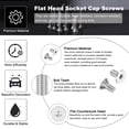 Uxcell 1/4-20 x 1/2" Flat Head Socket Cap Screws 304 Stainless Steel ...