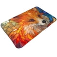 Bathroom Rugs Non Slip Washable - Vintage Stained Glass Fox Kitchen ...