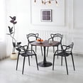 Mid-Century Modern Dining Set - Table + End Table - Black MDF - Walmart.com