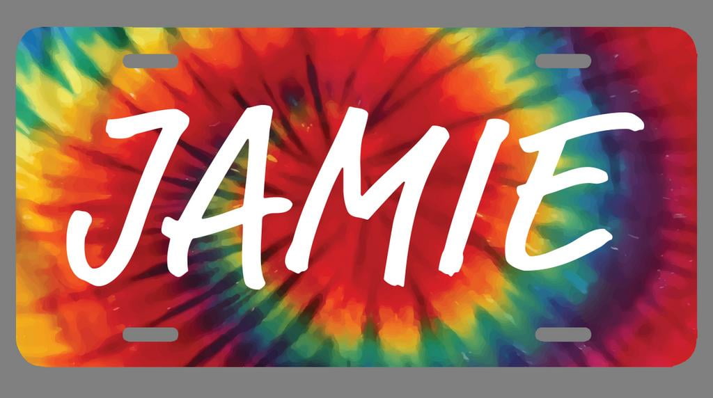 Jamie Name Tie Dye Style License Plate Tag Vanity Novelty Metal | UV ...