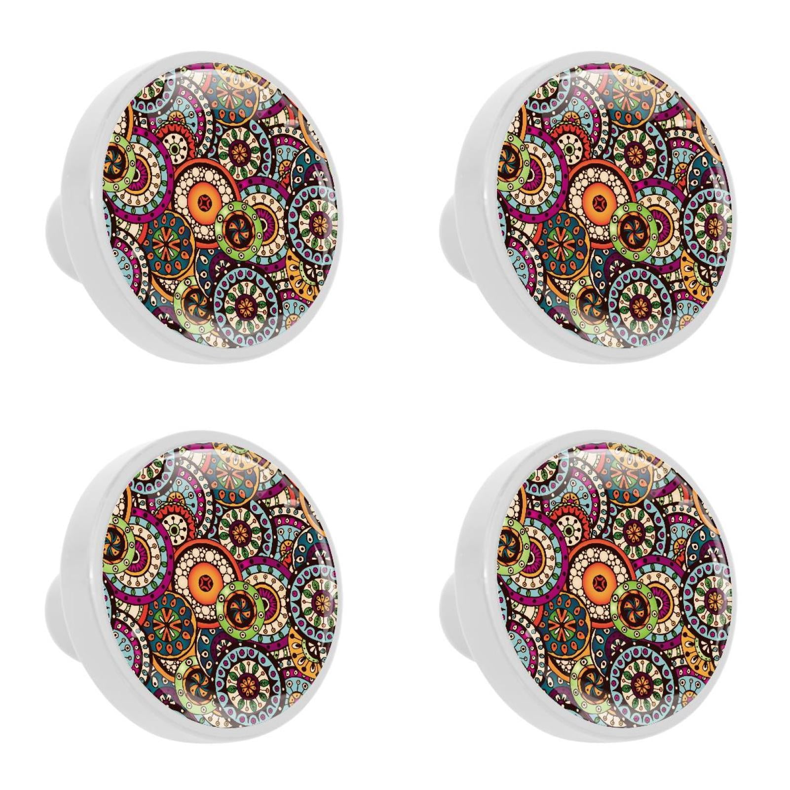 4 Pcs Ethnic Pattern Knobs for Kitchen Cabinet Cupboard Dresser ...