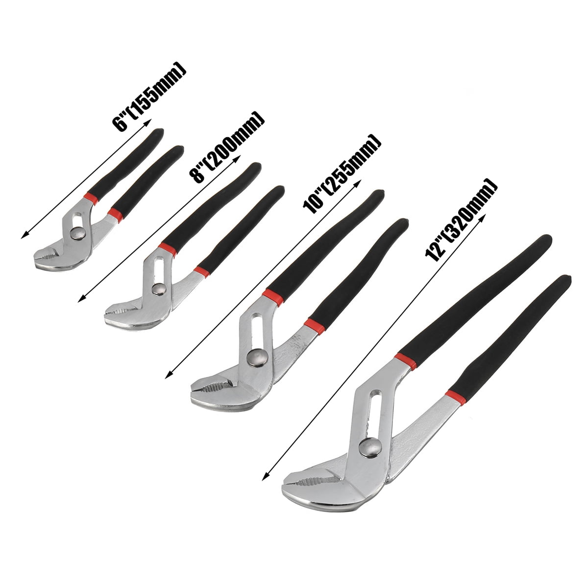 2X 6/8/10/12'' Expert Water Pump Pliers Plumbers Slim Jaw Pipe Grips ...