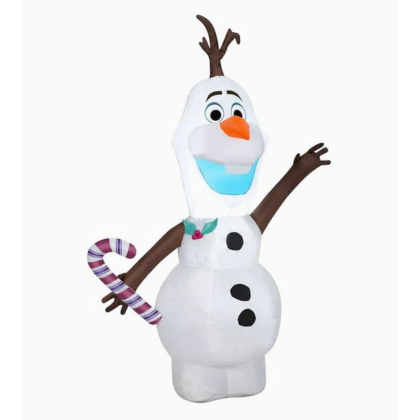 Disney 4' Christmas Airblown Inflatable OLAF Holding Candy Cane ...