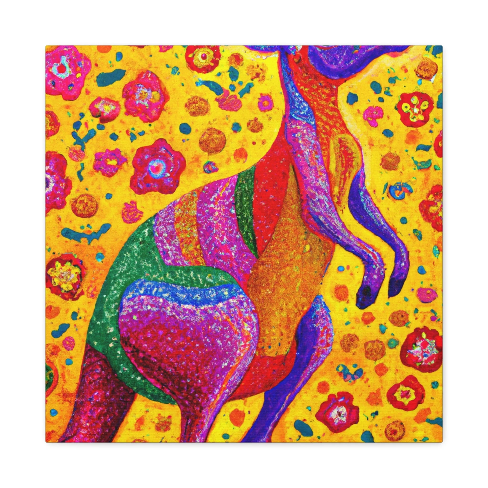 Kangaroo Pointillism Dream - Canvas - Walmart.com