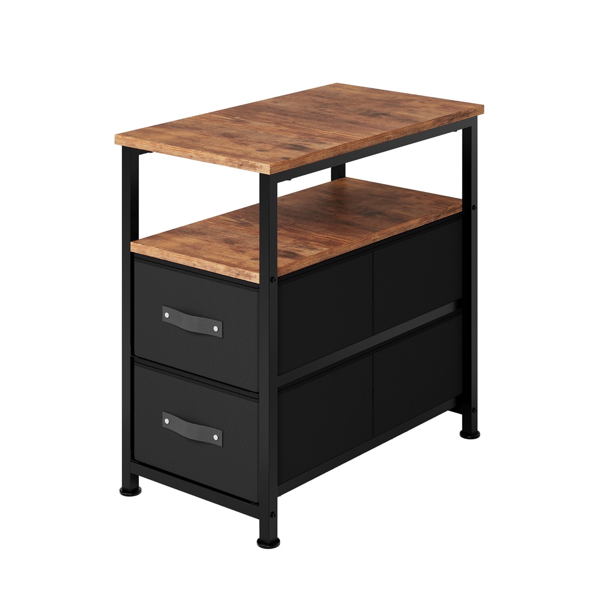 Multifunctional Side Table Nightstand Table with 2 Drawers and Storage ...