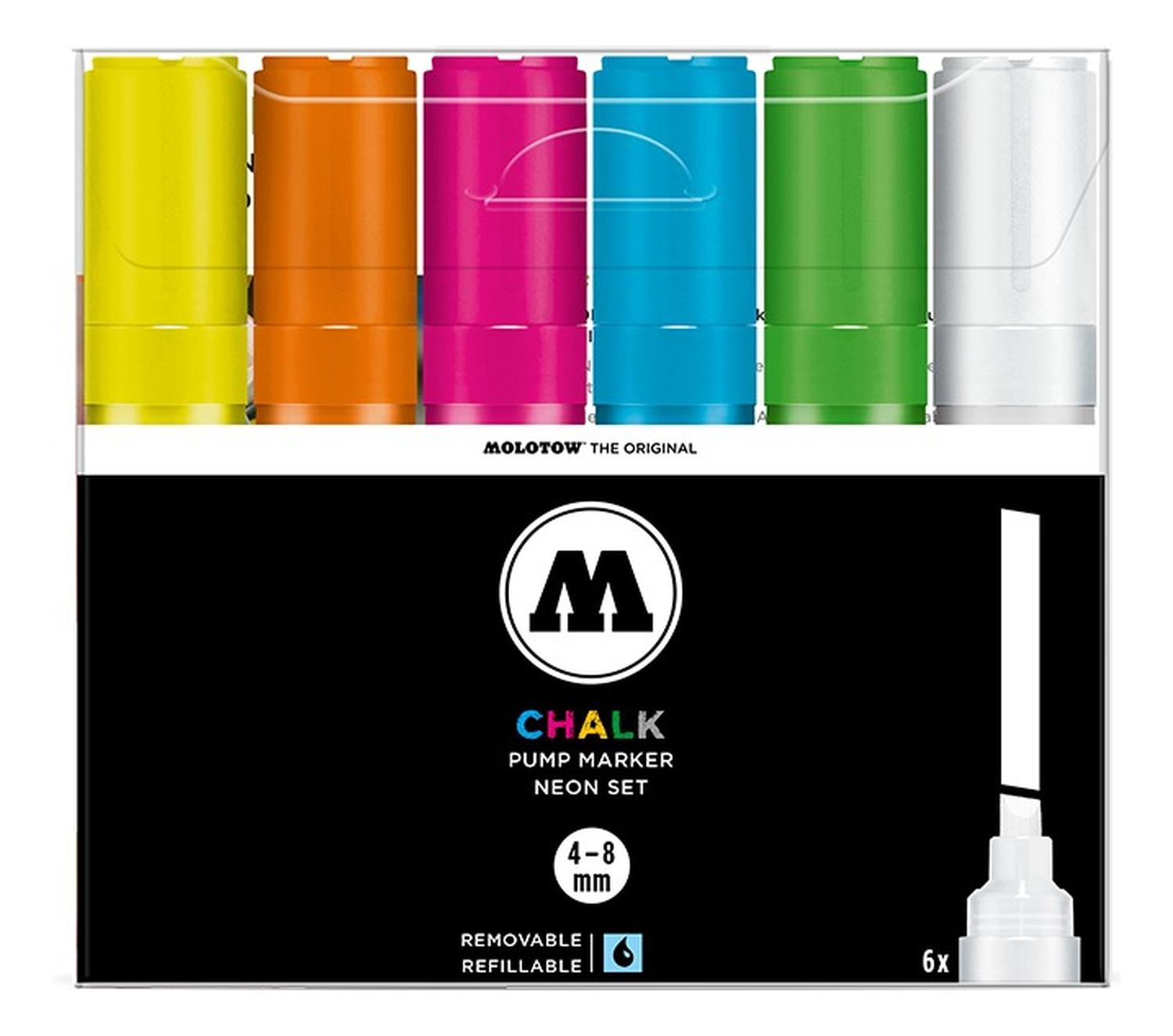 6 Marcadores Molotow Chalk 4-8 Mm Basic Set Neon multicolor SIN TAMAÑO ...