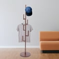 Miumaeov Rustic Coat Stand Solid Wood Floor Standing Rack with 6 Hooks ...