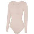 MIANHT Women's Shapewear Bodysuit, Solid Color Round Neck Tight ...