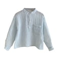 Antinious Boys Girls Stripe Double Layer Texture Button Casual Outer ...