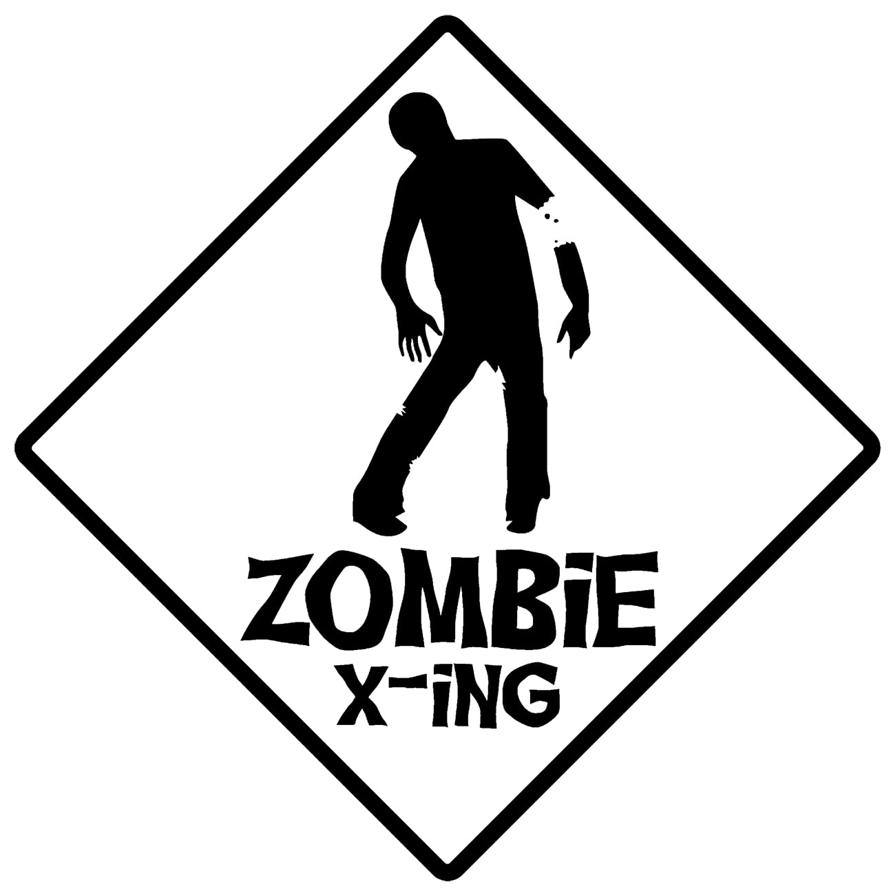 Zombie X-Ing Sign Warning Caution Apocalypse Scary Wall Decals for ...