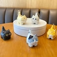 1Pcs Resin Small Cat Ornament Colorful Mini Imitation Wood Carving Meow ...