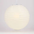 4" Beige / Ivory Round Paper Lantern, Even Ribbing, Hanging Decoration ...