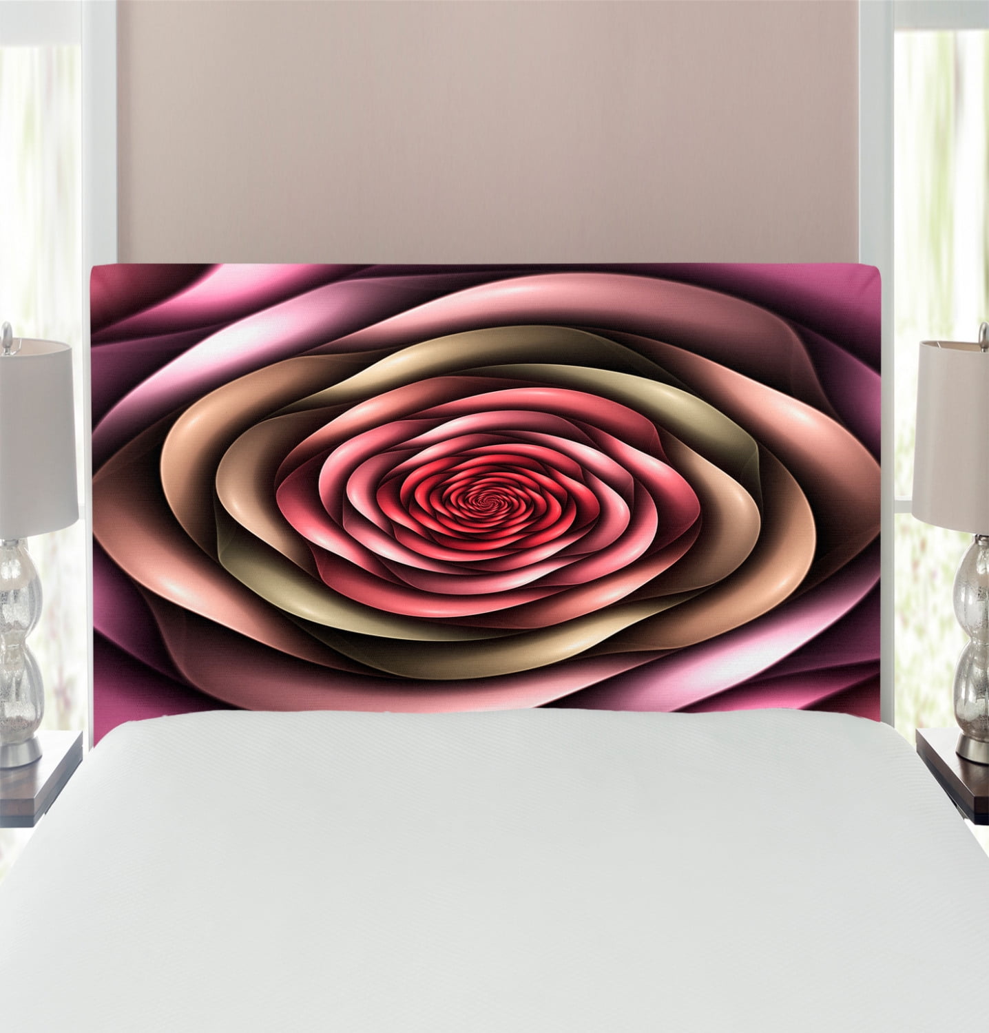 Spires Headboard, Rose Petals Curved Winds Around Fixed Center Point at ...