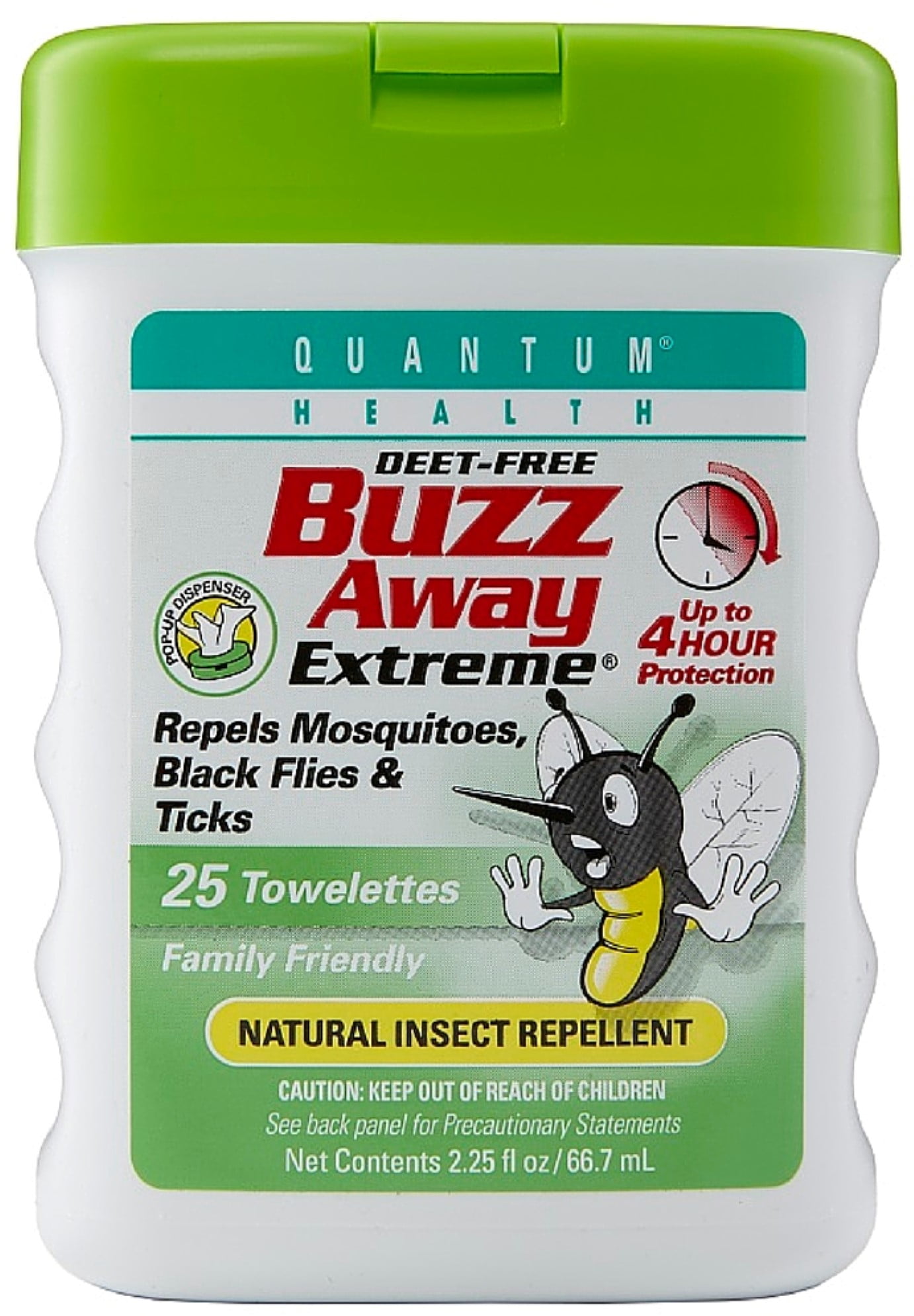 Quantum Buzz Away Extreme Natural Insect Repellent Towelettes 25 ea ...