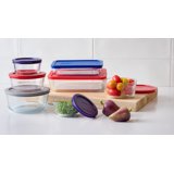 Pyrex Simply Store Glass Storage Container Set with Lids, 14 Piece ...