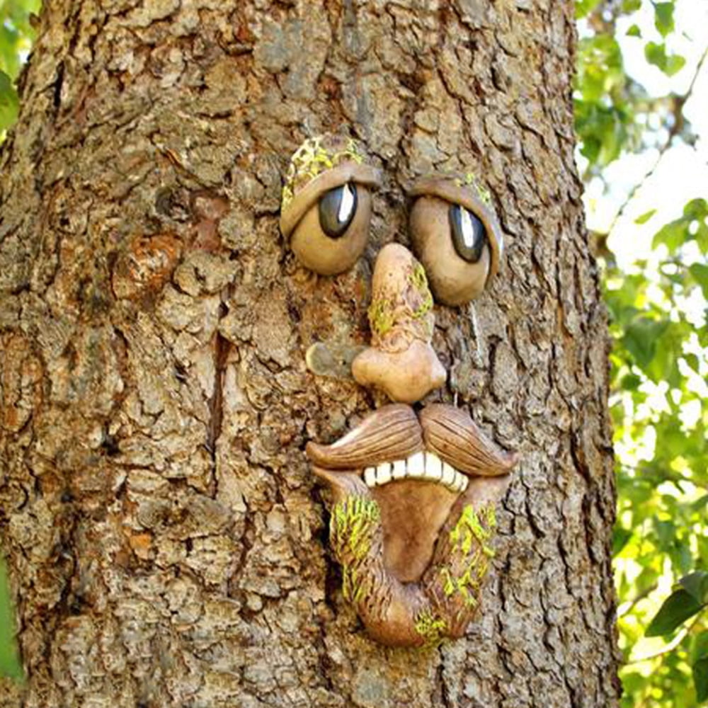 Outdoor Tree Faces Ornament Facial Expressions Tree Bark Ghost Face ...