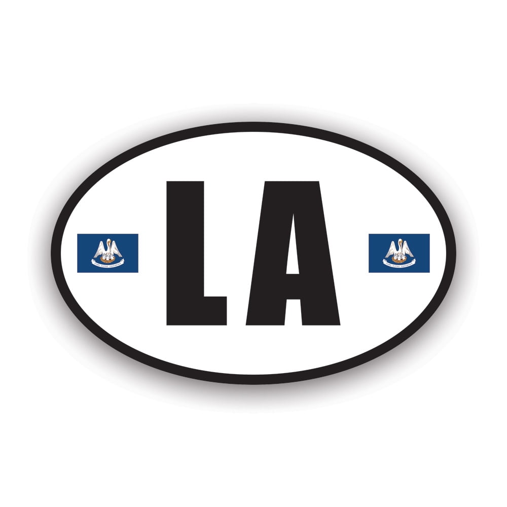 Louisiana Flag Oval Sticker Decal - Self Adhesive Vinyl - Weatherproof ...