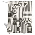 Black Arches Shower Curtain, Abstract Modern Minimalist Curves Line ...