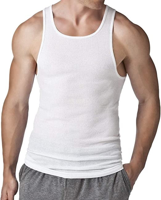 Different Touch 6 Pack Men's Big and Tall Muscle Ribbed Tank Tops A ...