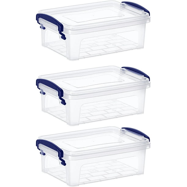 Superio 10 Qt Clear Plastic Storage Bins with Lids and Latches ...