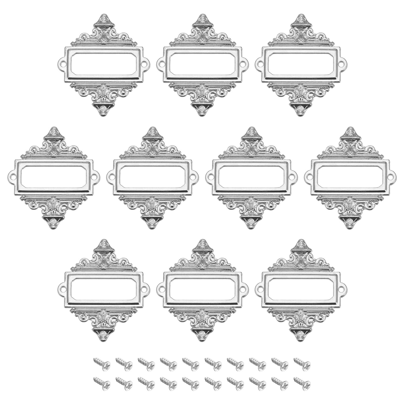 Metal Label Holders, 55x62mm Name Card Tag Frames for File Drawer ...