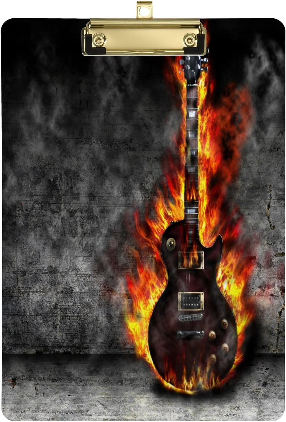FMSHPON Burning Guitar Music Clipboard Hardboard Wood Nursing Clip ...