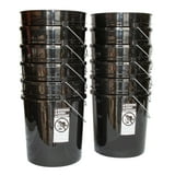 Argee 5 Gallon Black Bucket, 10-Pack, Heavy-Duty, Versatile Storage ...