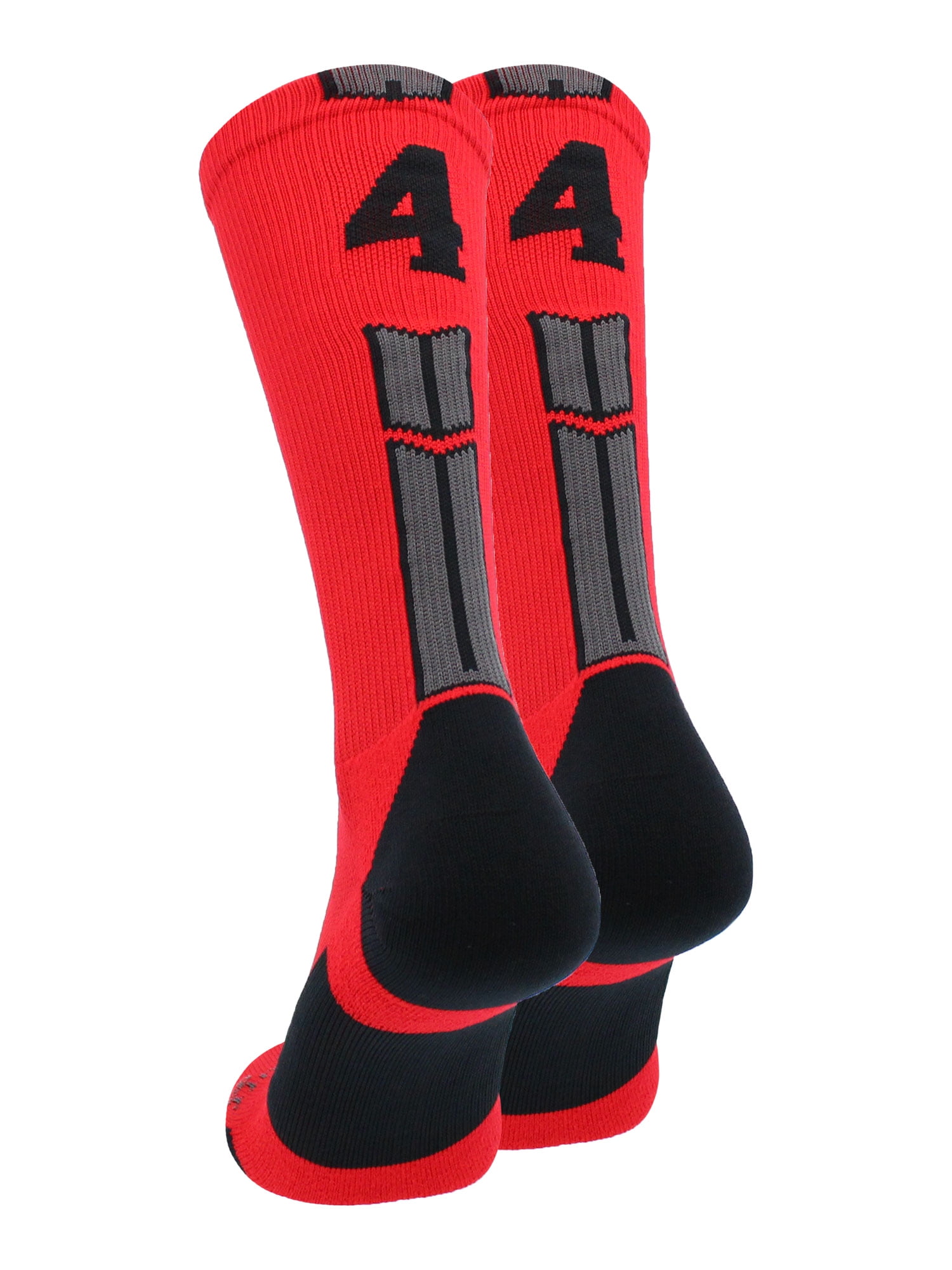 Red/Black Player Id Crew Number Socks (#44, Medium) - Walmart.com