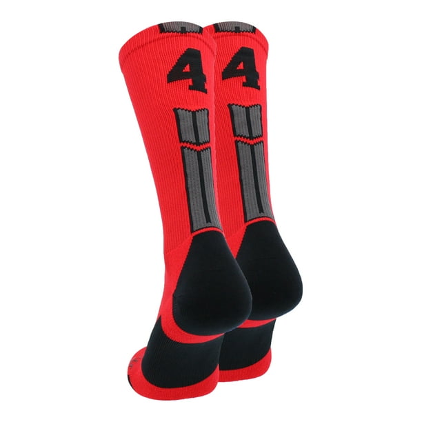 Red/Black Player Id Crew Number Socks (#44, Medium) - Walmart.com