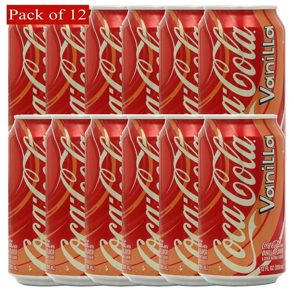 Coca Cola Vanilla Flavoured Drink (Imported) 355 ml, Pack of 12 Cans
