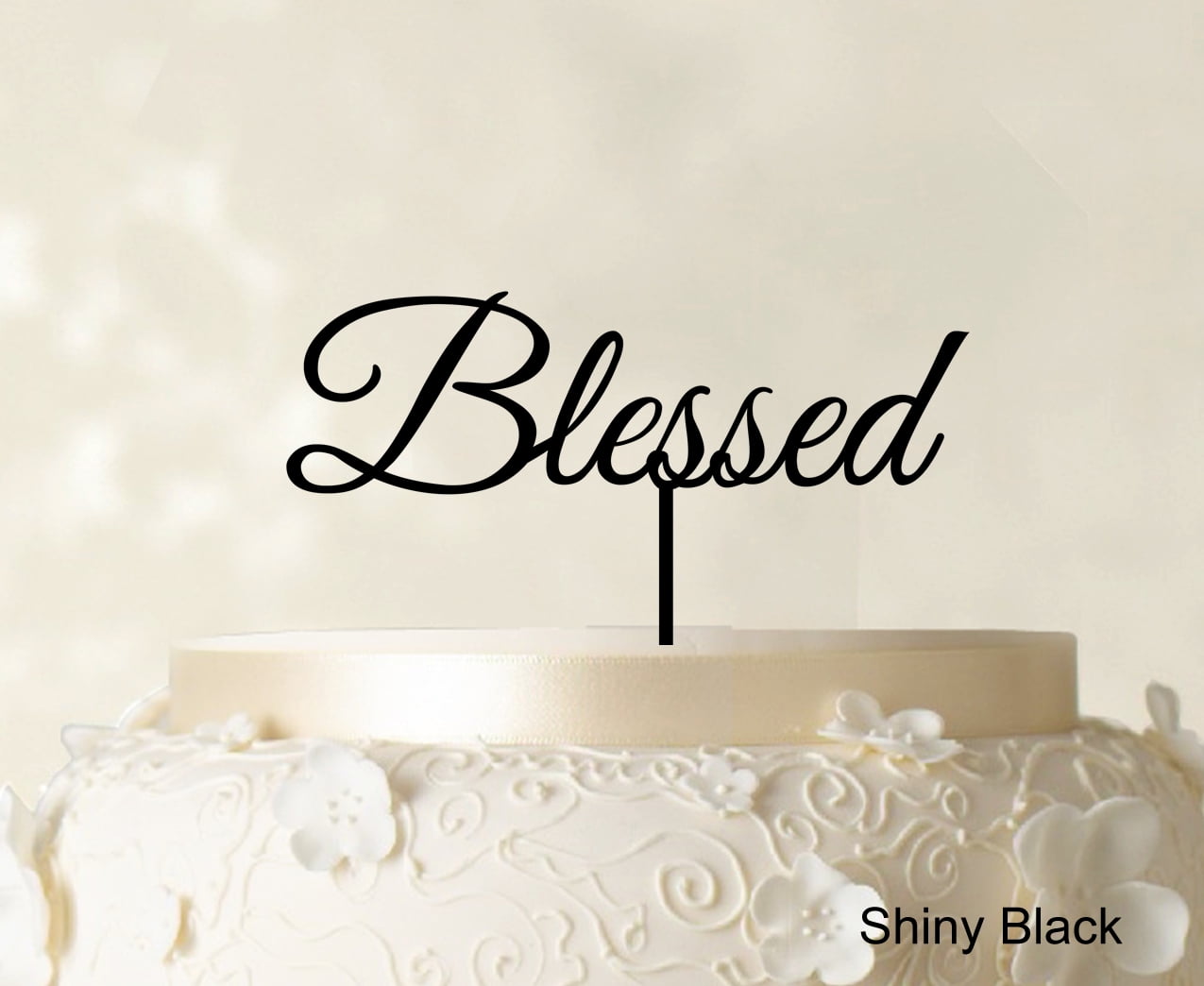 "Monogram Cake Topper Personalized Shiny Black Cake Topper Color Option ...