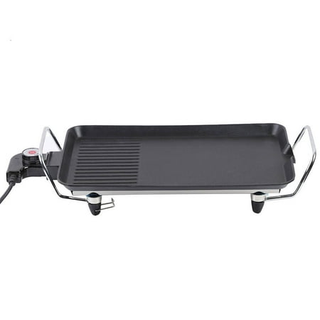 Grill Plate, Cast Iron Electric Teppanyaki Grill Party Buffet BBQ ...