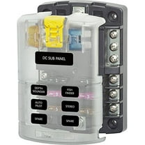 Blue Sea Systems 5018 Fuse Block AGC 6 Cir. - Walmart.com