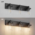 Black Vanity Light for Bathroom 3 Light Farmhouse Bathroom Lights ...