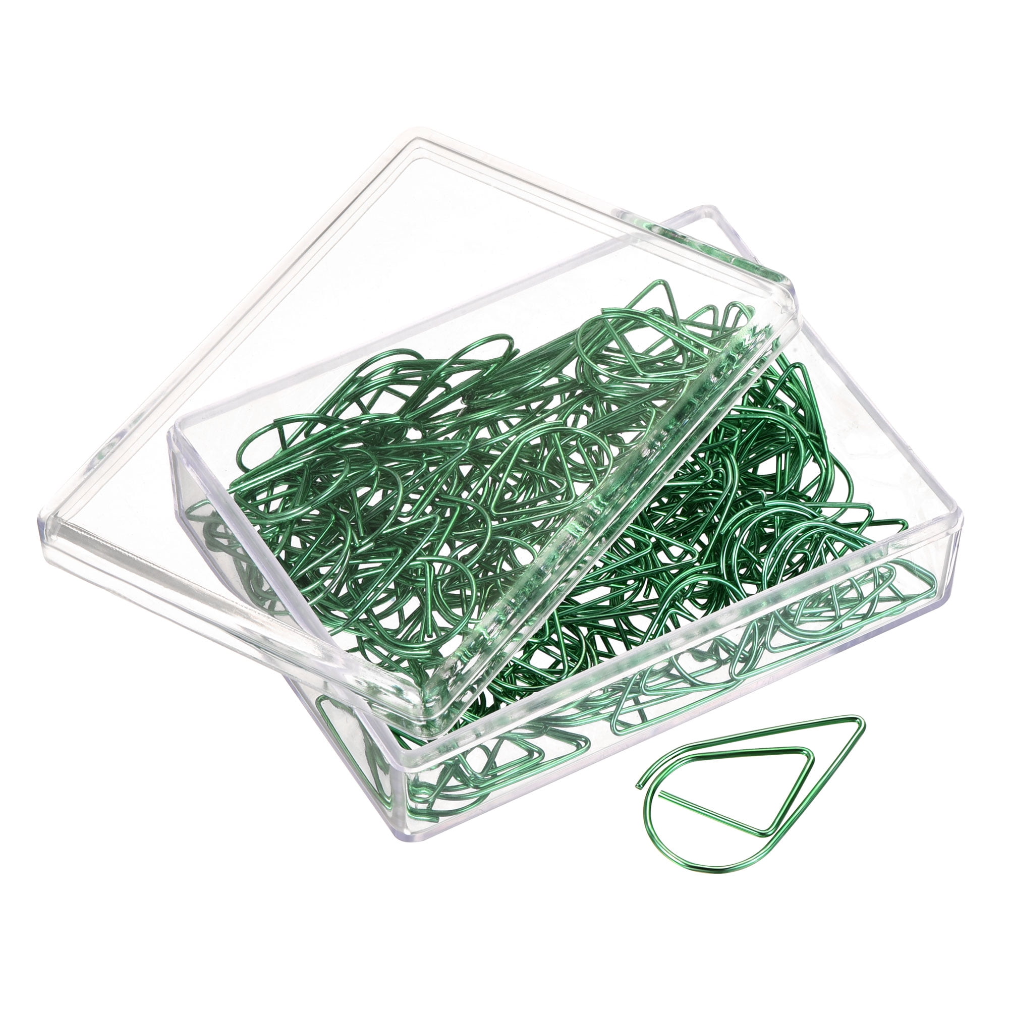 Uxcell Paper Clips Drop-Shaped with Box 1 Inch Green for Organize ...