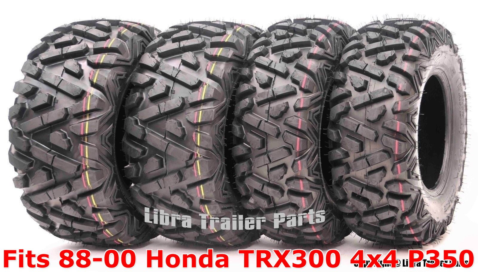 Set 4 WANDA ATV tires 23x8-11 & 24x9-11 P350 for 88-00 Honda TRX300 4x4 ...