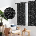 Bat and Moon Gothic Pattern Blackout Curtains,Triple Weaved Fabric ...