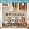 3-Tier Long Shoe Rack for Closet Metal Wide Shoe Storage Organizer for ...