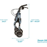 NOVA Zoom Rollator Walker with 20 Seat Height, Rolling Walker with ...