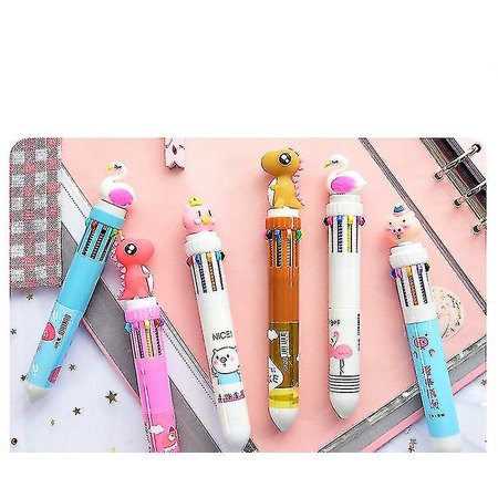 10 Colors Chunky Ballpoint Pen Kawaii Rollerball Pen School Office ...