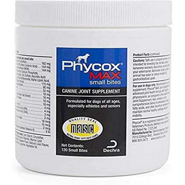 Dechra Phycox MAX Small Bites, Joint Supplement for Dogs (120ct ...