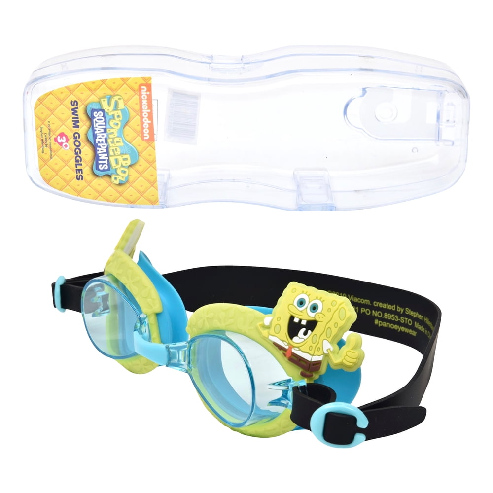 SPONGE BOB Kid's Swim Goggles With Reusable Storage Case - Walmart.com ...