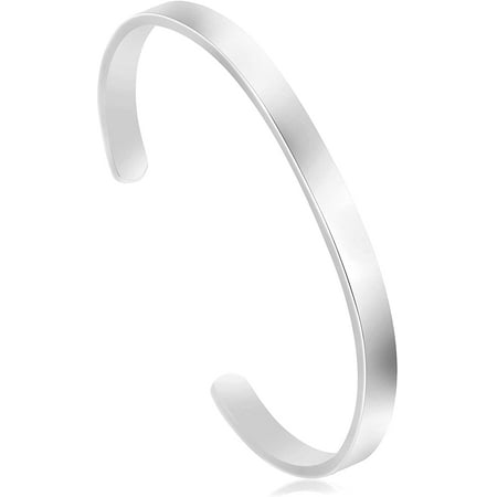 Blank Cuff Bracelet Stainless Steel Jewelry Minimalist Simple Open ...
