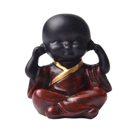 Little Monk Statue Decor 4 Types f/ Office Bookcase Decor No Listening ...