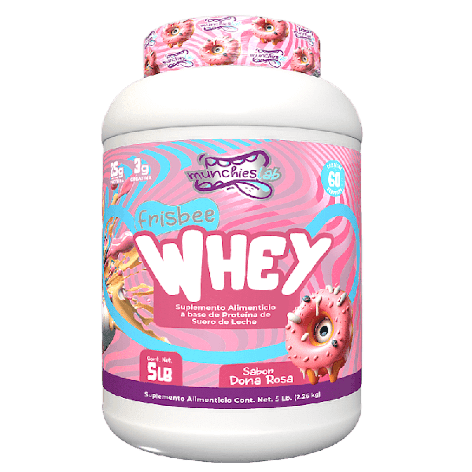 Munchies Lab Proteina Frisbee Whey Dona Rosa 5lb. rosa Regular ...