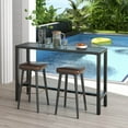 Costway 55'' Outdoor Metal Bar Table, Patio Rectangular Counter Height ...
