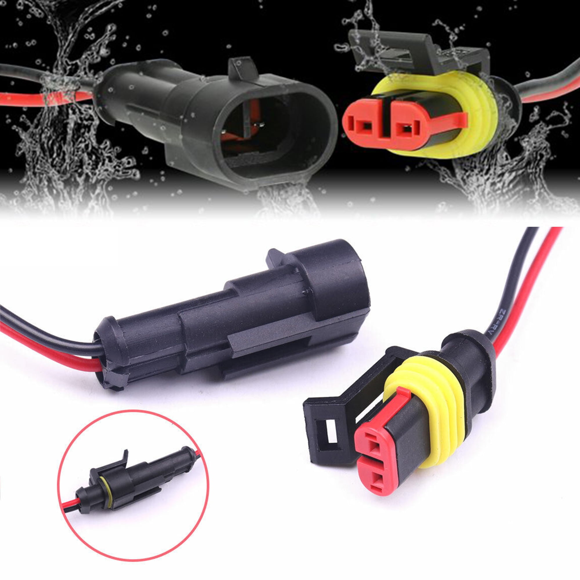 Electrapick 10 Set 2 Pin Way Car Electrical Connector Plug，Waterproof ...